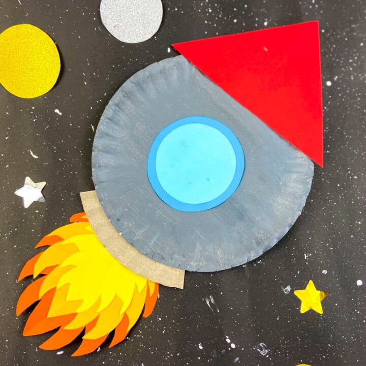 Easy Paper Plate Rocket Craft For Kids - Made with HAPPY
