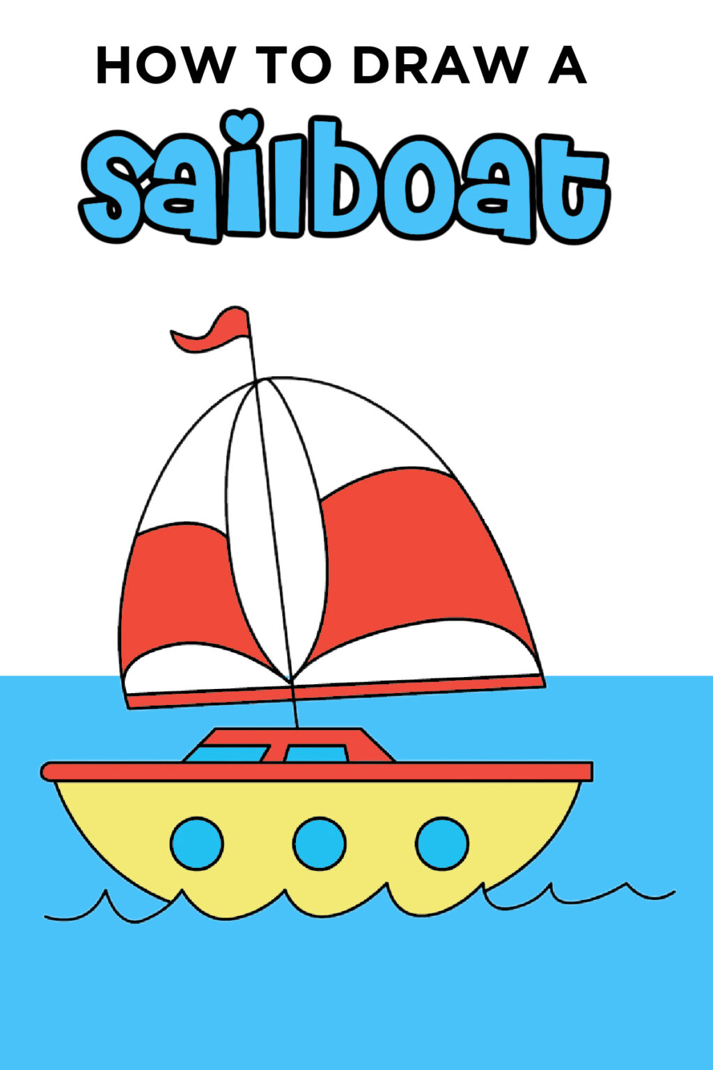 How To Draw a Sailboat - Made with HAPPY