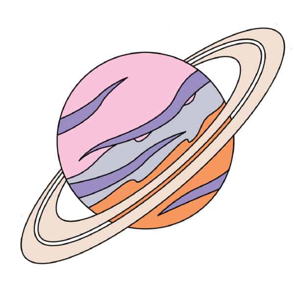 How To Draw Saturn Easy Step-by-Step Tutorial - Made with HAPPY
