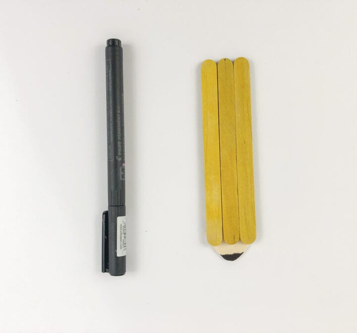 Easy Popsicle Stick Pencil Craft - Made with HAPPY