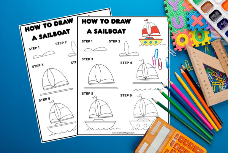 How To Draw a Sailboat - Made with HAPPY