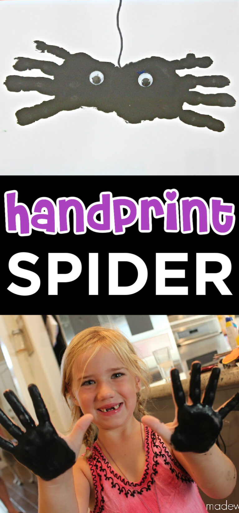 Spider Handprint Craft For Halloween - Made with HAPPY