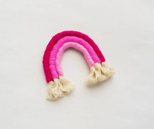 Easy Rainbow Macrame - Made with Happy - Yarn Crafts For Kids