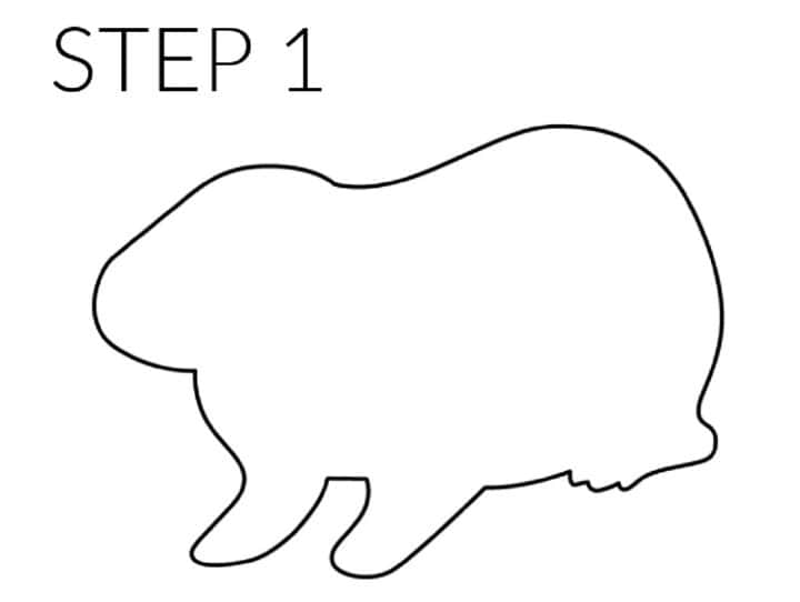 How To Draw a Groundhog - Easy Step-By-Step Tutorial - Made with HAPPY