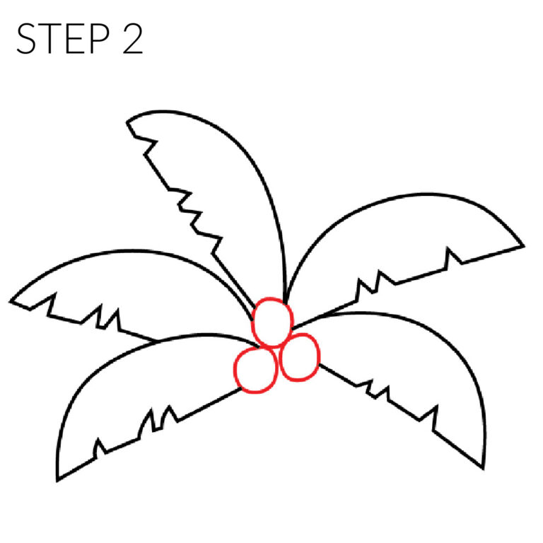 How To Draw a Palm Tree Easy Step-By-Step Tutorial - Made with HAPPY