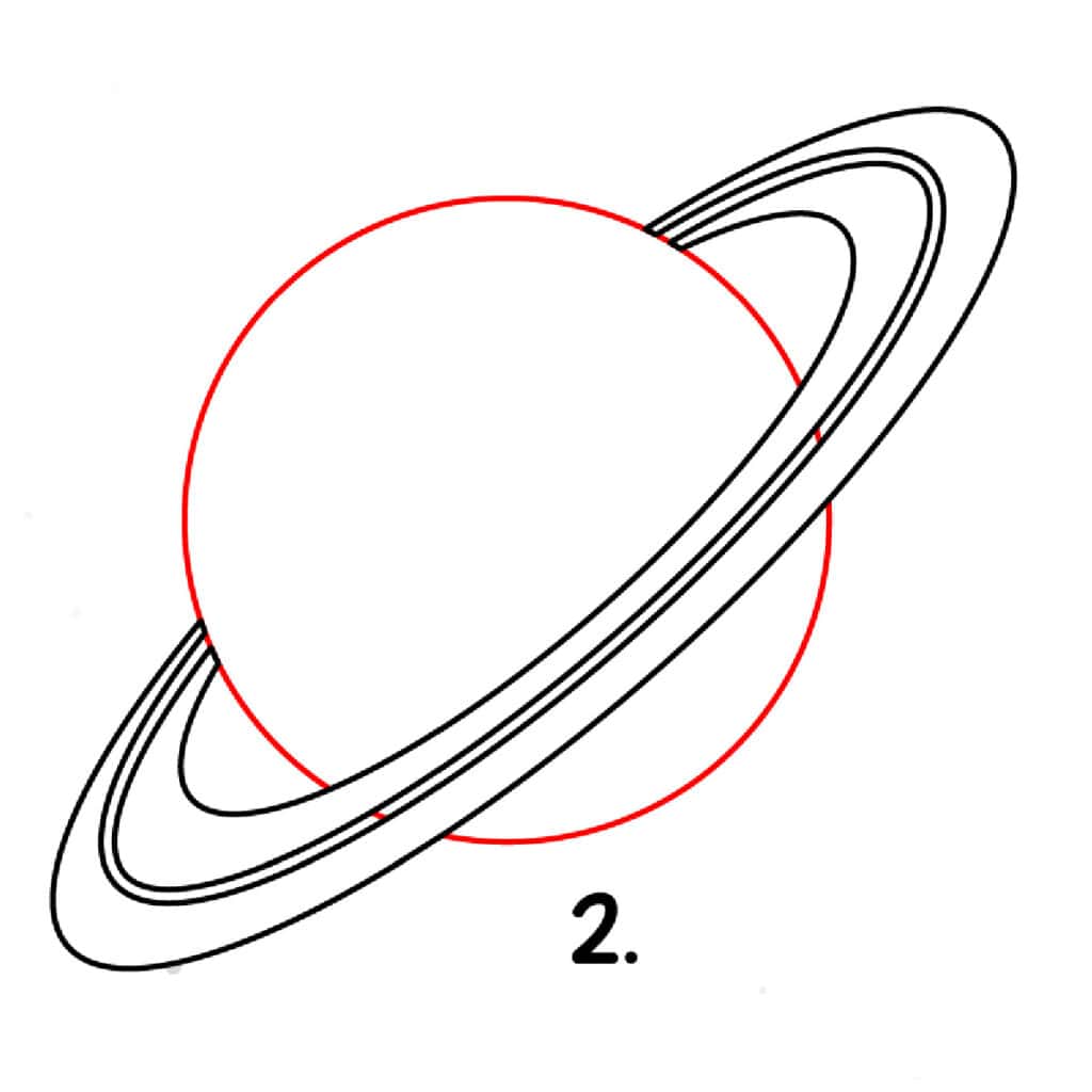 How To Draw Saturn Easy Step-by-Step Tutorial - Made with HAPPY