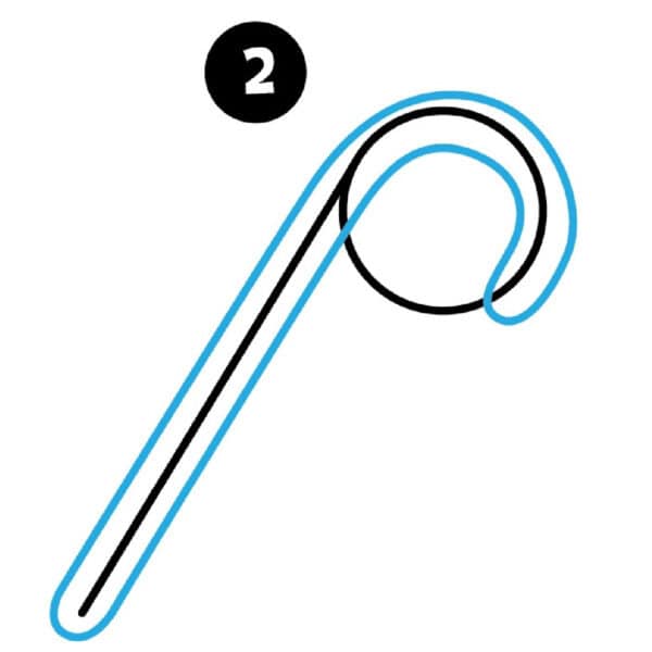 How To Draw a Candy Cane Easy Step-By-Step Tutorial - Made with HAPPY