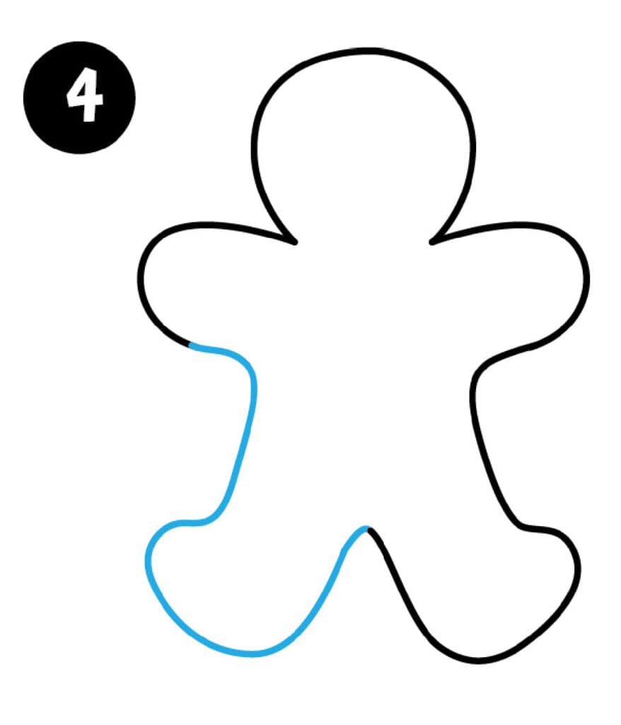 How To Draw a Gingerbread Man Easy Step-By-Step Tutorial