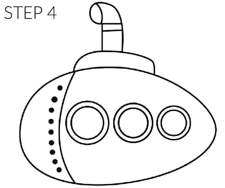 How To Draw a Submarine - Easy Step-By-Step Tutorial - Made with HAPPY