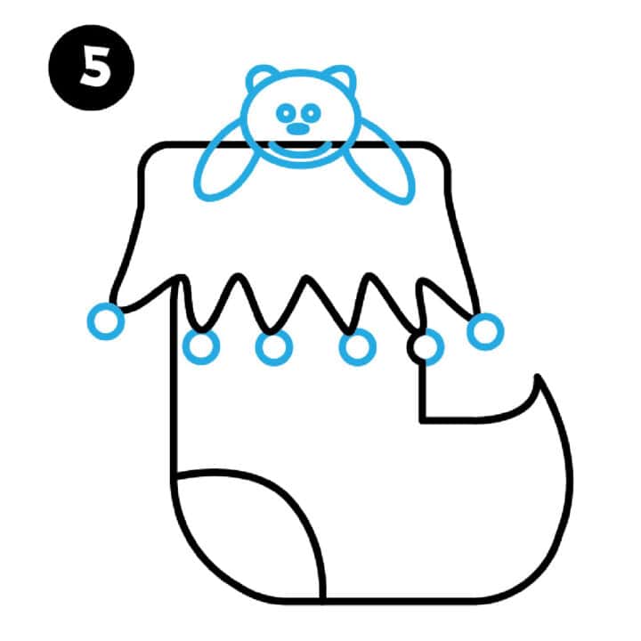 How To Draw a Stocking Easy Step-by-Step Tutorial - Made with HAPPY