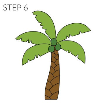 How To Draw a Palm Tree Easy Step-By-Step Tutorial - Made with HAPPY