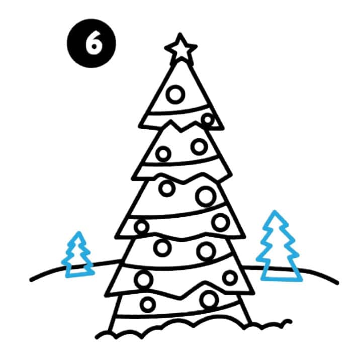 How To Draw A Christmas Tree Step By Step - Made with HAPPY