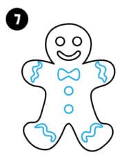 How To Draw a Gingerbread Man Easy Step-By-Step Tutorial
