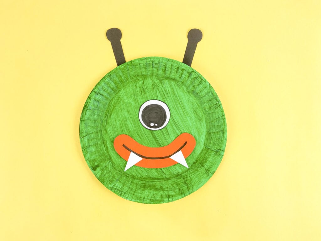 Easy Paper Plate Monster Craft (Free Template) - Made with HAPPY