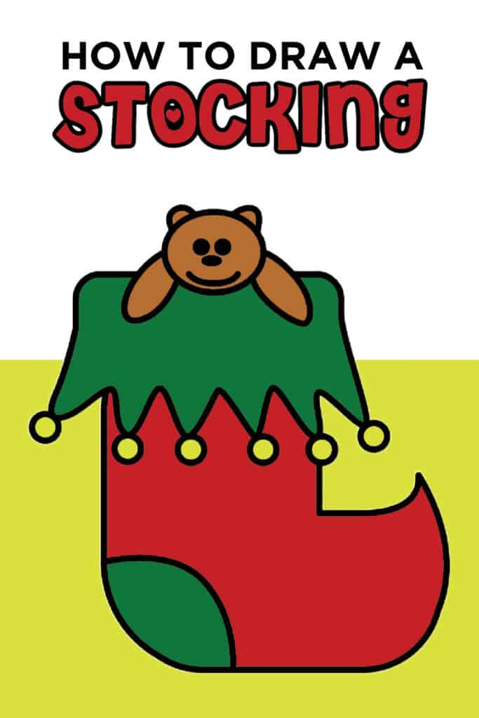 How To Draw a Stocking Easy Step-by-Step Tutorial - Made with HAPPY
