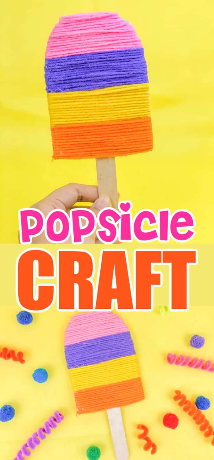 Yarn Popsicle Craft - Made with HAPPY