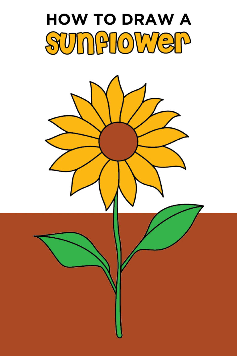 How To Draw a Sunflower Easy Step-By-Step Tutorial - Made with HAPPY