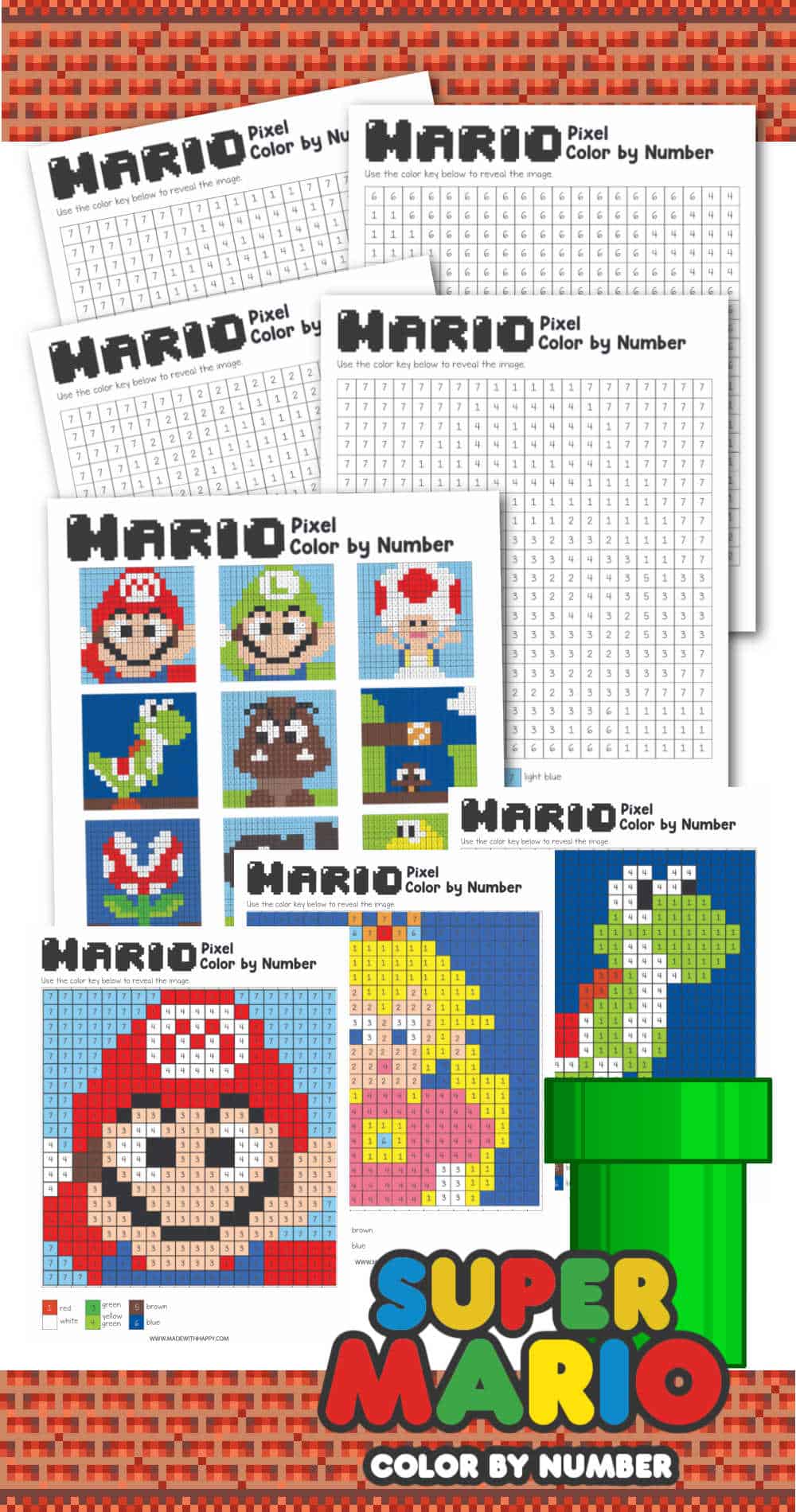 Super Mario Coloring Pages - Made with HAPPY