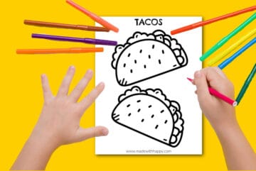 Taco Coloring Page For Kids - Made with HAPPY