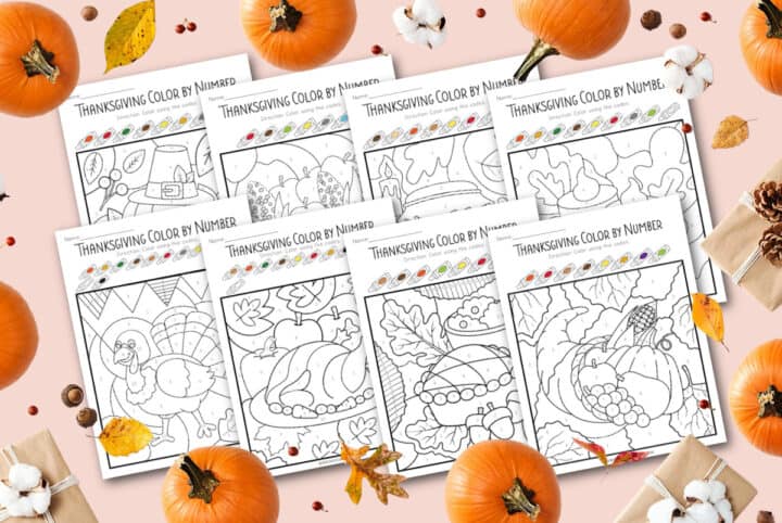 FREE Thanksgiving Color By Number Printables - Made with HAPPY