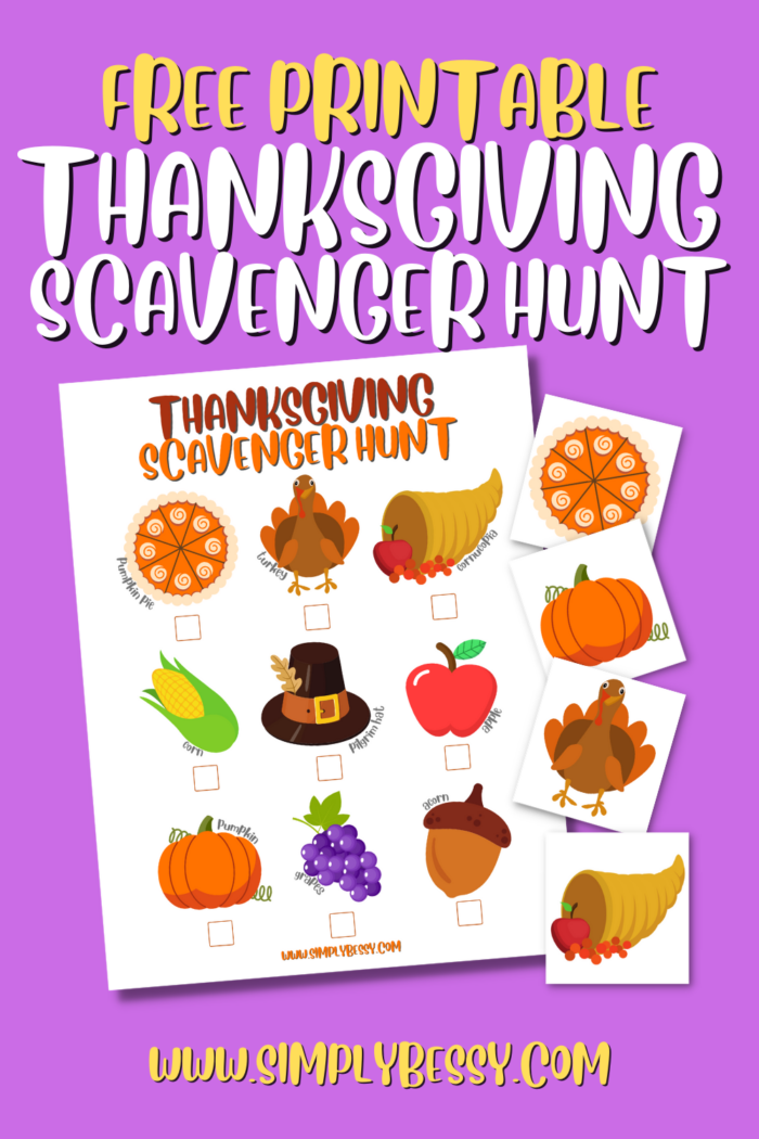 Thanksgiving Scavenger Hunt - Free Printable Game for Kids