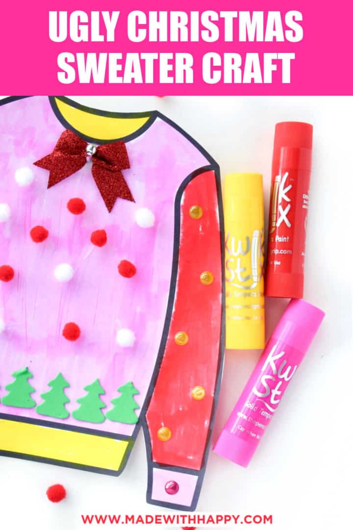 Kids Ugly Christmas Sweater Craft - Made with HAPPY