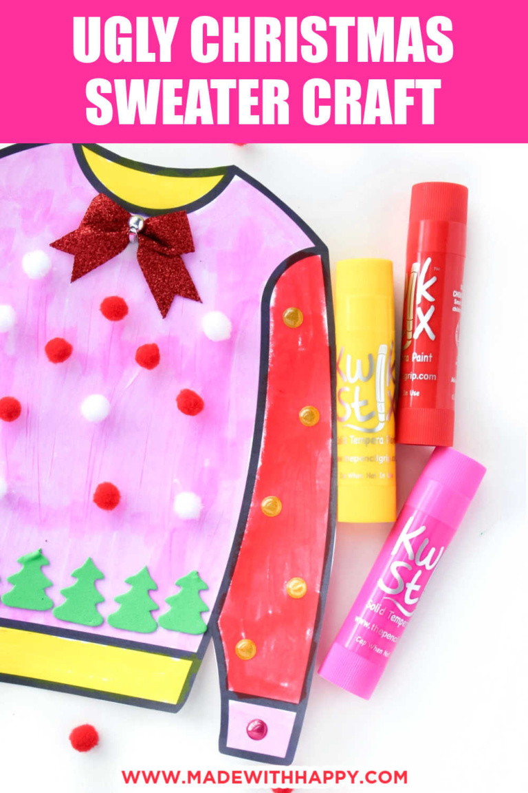 Kids Ugly Christmas Sweater Craft - Made with HAPPY
