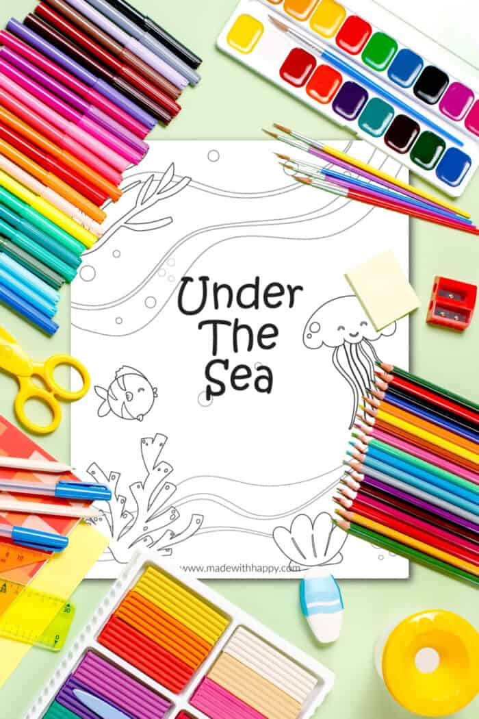 Free Printable Under The Sea Coloring Page - Made with HAPPY