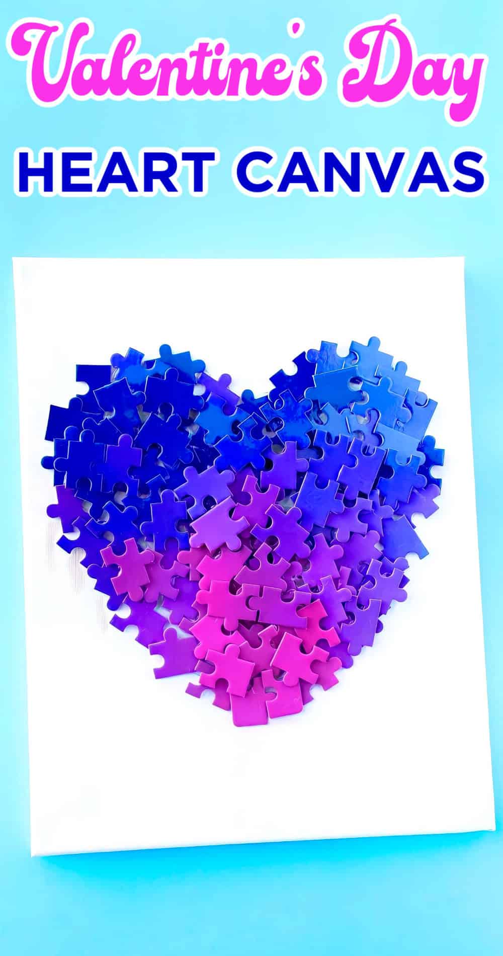Puzzle Heart Canvas DIY Valentine’s Day Gift - Made with HAPPY