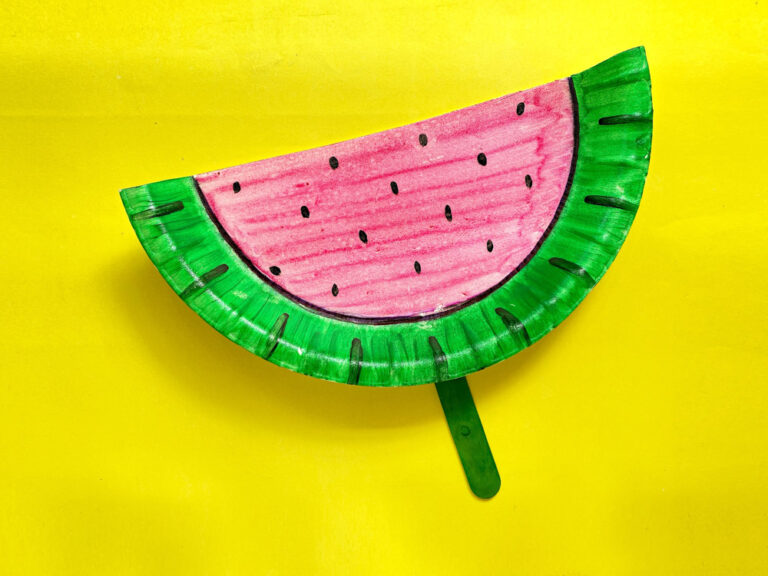 Easy Paper Plate Watermelon Craft - Made with HAPPY