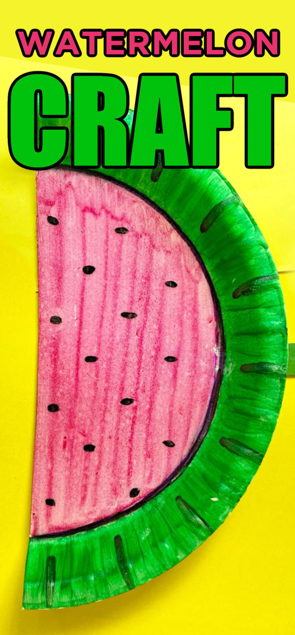 Easy Paper Plate Watermelon Craft - Made with HAPPY