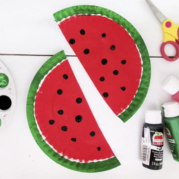 Paper Plate Watermelon Preschool Craft For Kids - Made with HAPPY