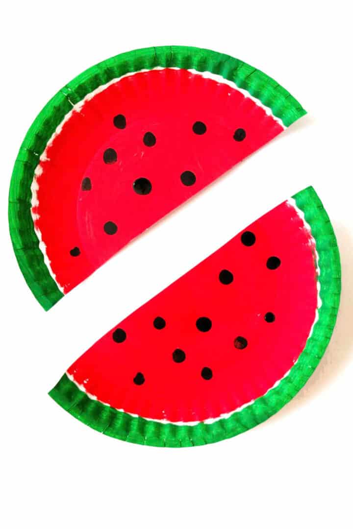 Paper Plate Watermelon Preschool Craft For Kids - Made with HAPPY
