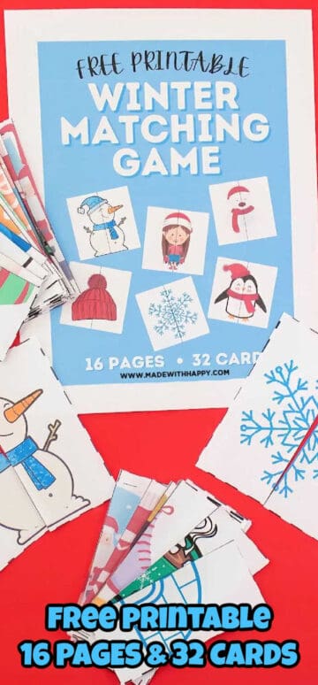 Free Printable Winter Matching Game for Kids