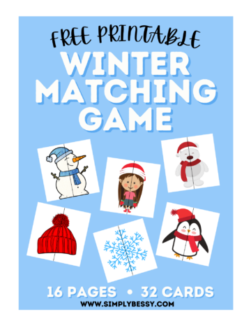 Free Printable Winter Matching Game for Toddlers and Preschoolers