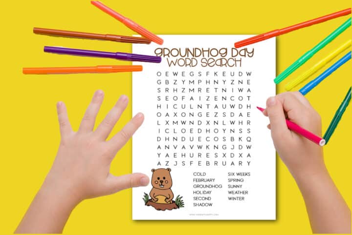 FREE Groundhog Day Word Search Printable - Made with HAPPY
