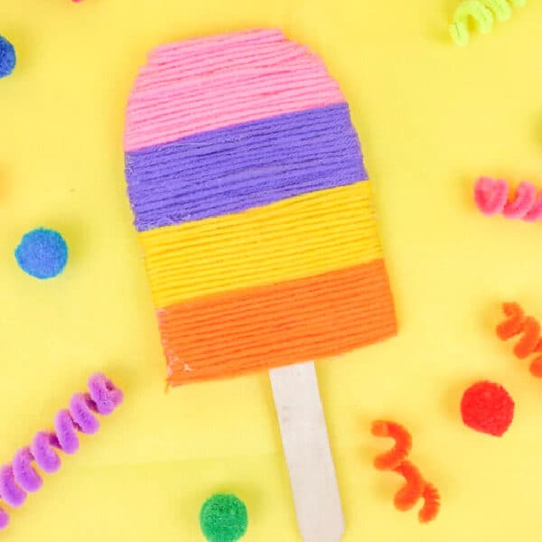 Yarn Popsicle Craft - Made with HAPPY